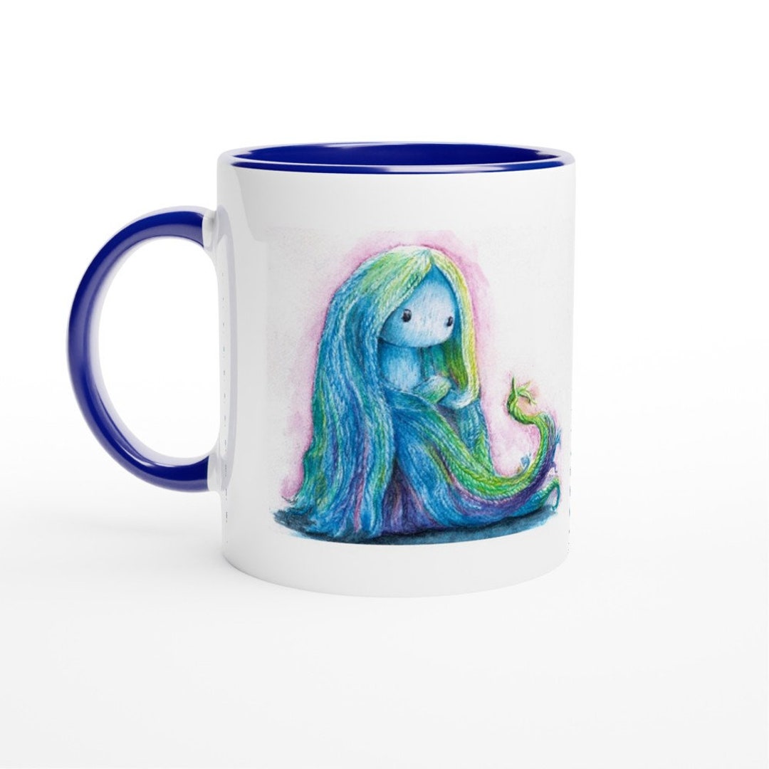 Yarn Creature purl 11oz Ceramic Mug With Color Inside Yarn - Etsy