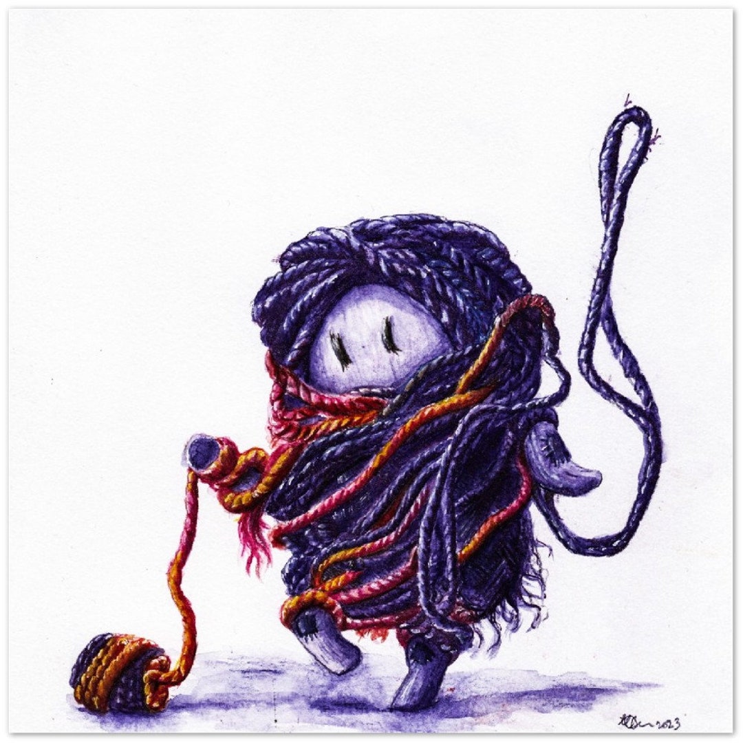 Art Print of Loop Yarn Themed Gift, Craft Room Decor, Crochet Themed ...