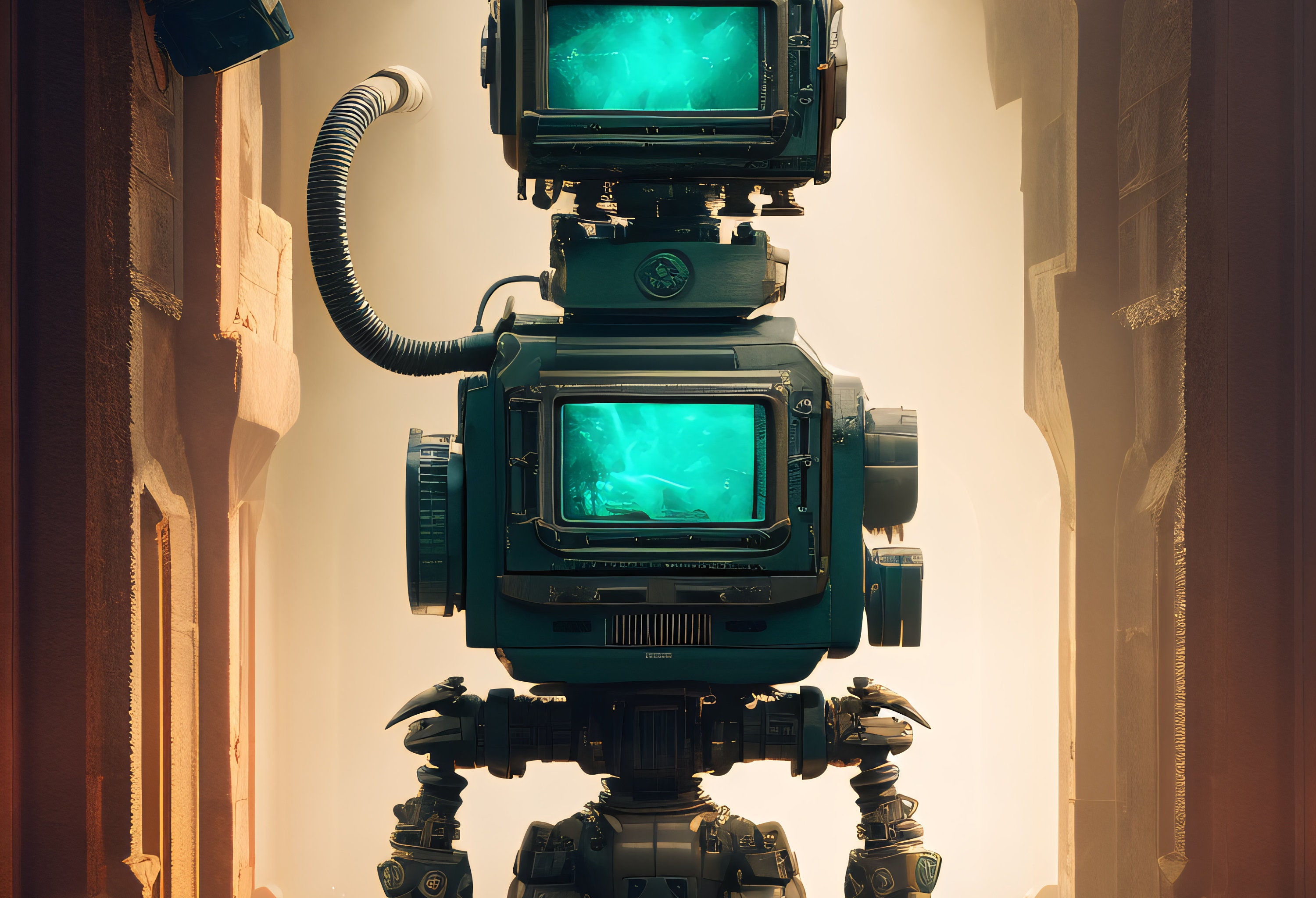 Cyberpunk Robot Art Print Digital Download Retro Wall Poster Futuristic ...