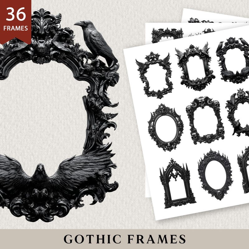 Gothic Picture Frame Raven - Etsy UK
