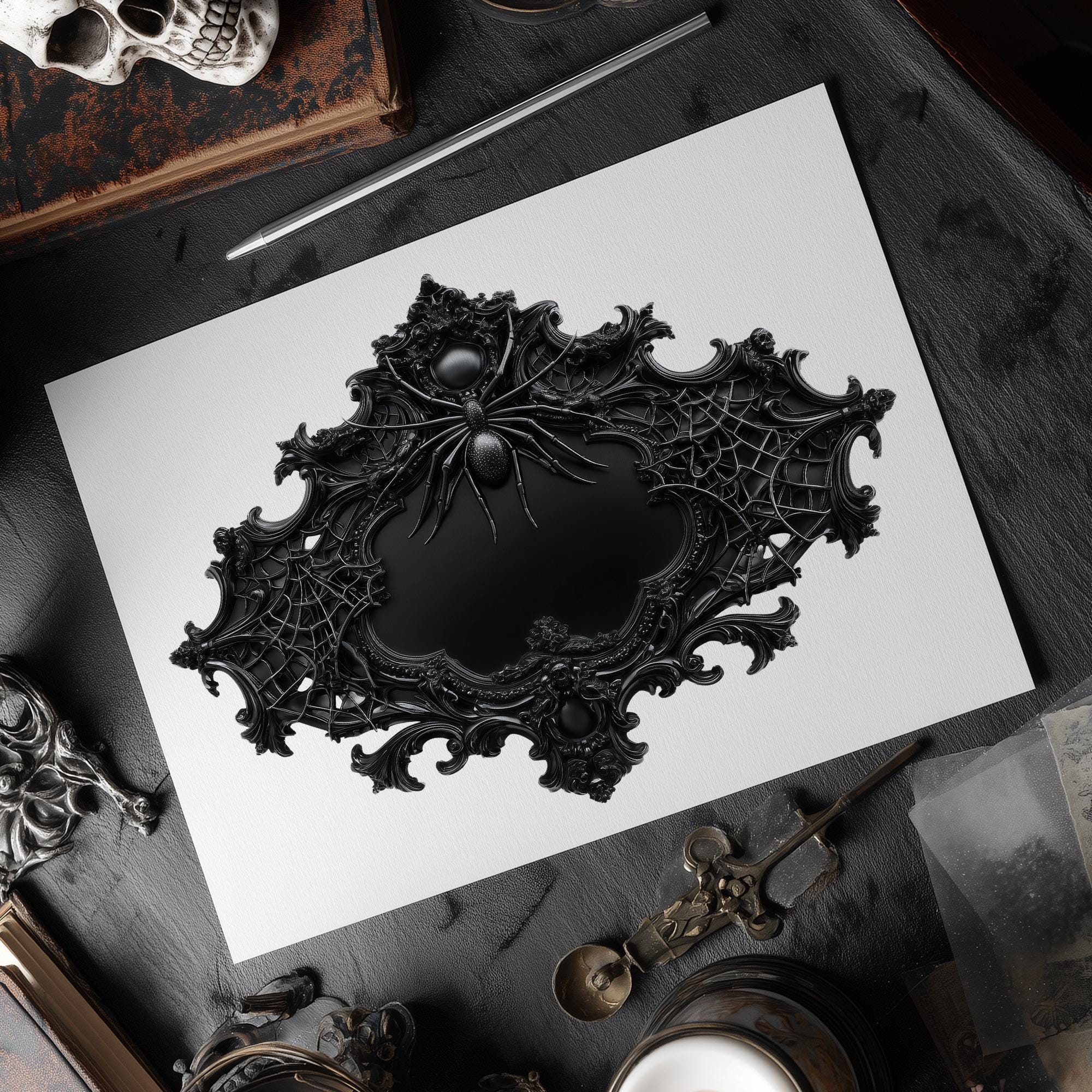 36 Black Gothic Nameplates | Dark Baroque Plaque Frames PNG | Junk ...