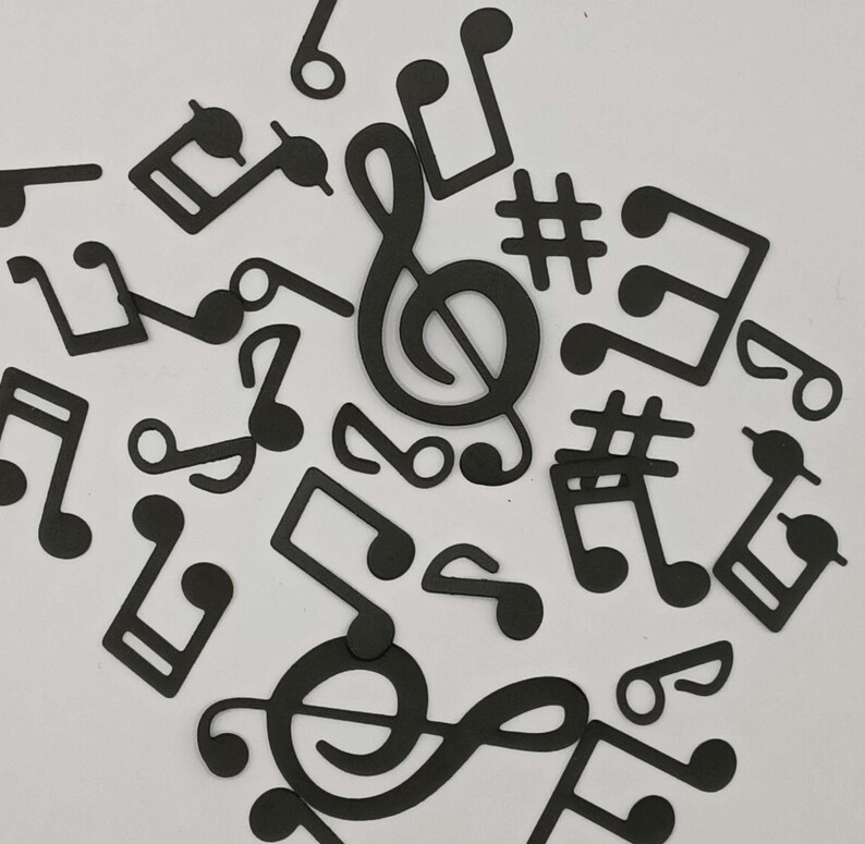 Black Musical Notes Table Confetti, Table Decoration, Plastic Free ...