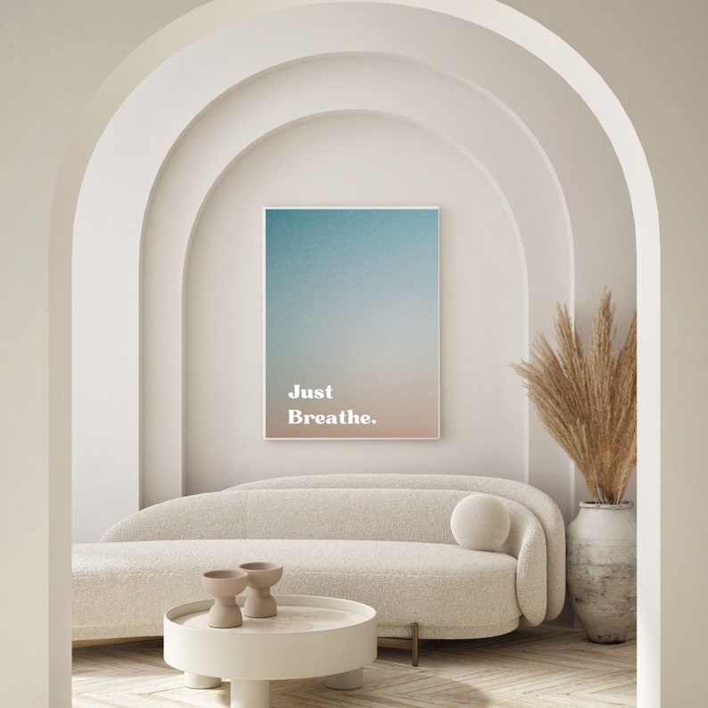 Just Breathe Printable, FREE Digital Weekly Planner Included, Wall Art ...