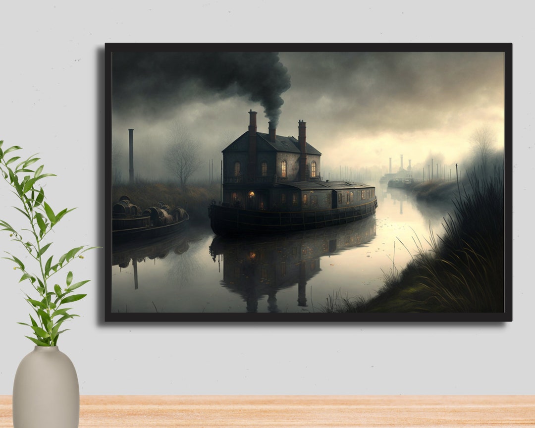 Mecurial 6 Narrowboat Wall Art Print, Canal Boat Gift the Narrowboat ...