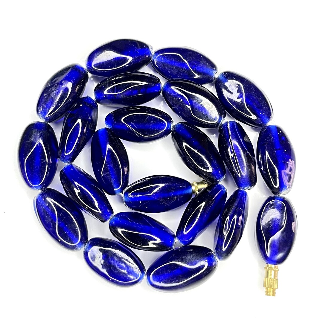 Blue Color Quartz Oval Beads Carved Beads Gemstone Jewelry Making ...