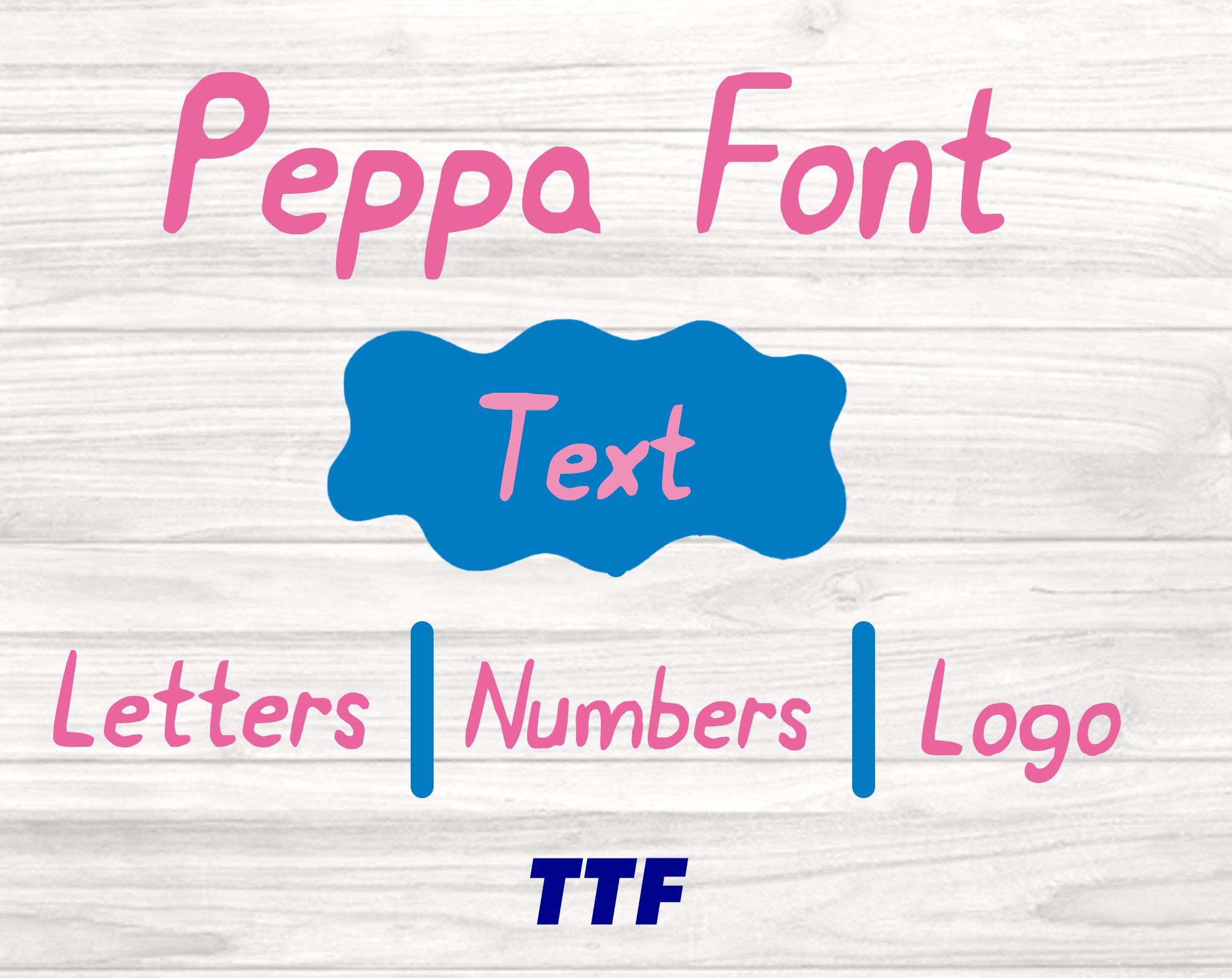 Peppa Pig Font Custom Personalised SVG PNG Peppa Pig Vector - Etsy ...
