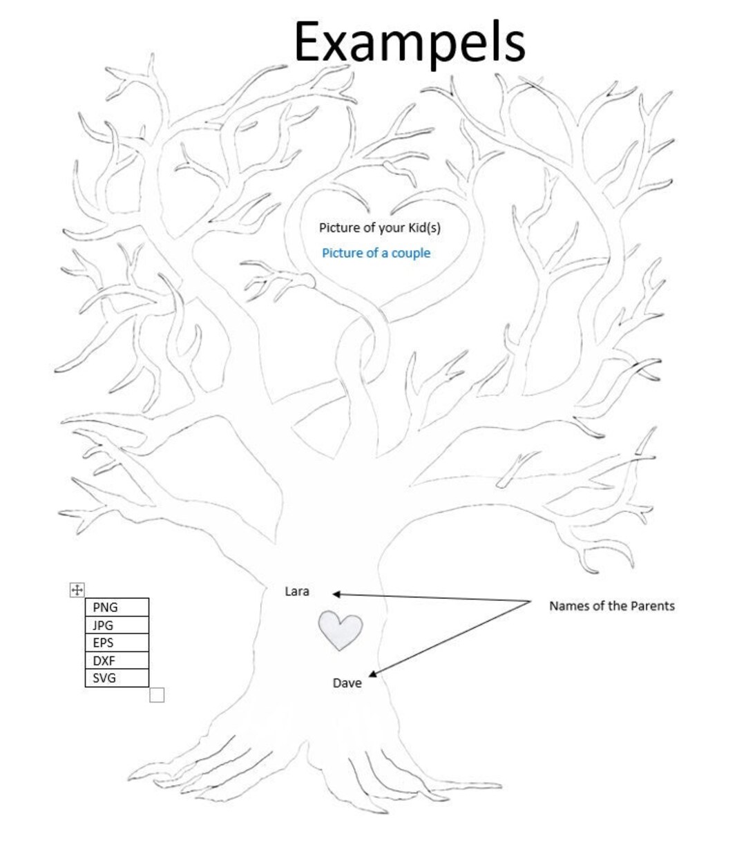 Family Tree / Couple Tree; Png,jpg,dxf,svg,eps - Etsy