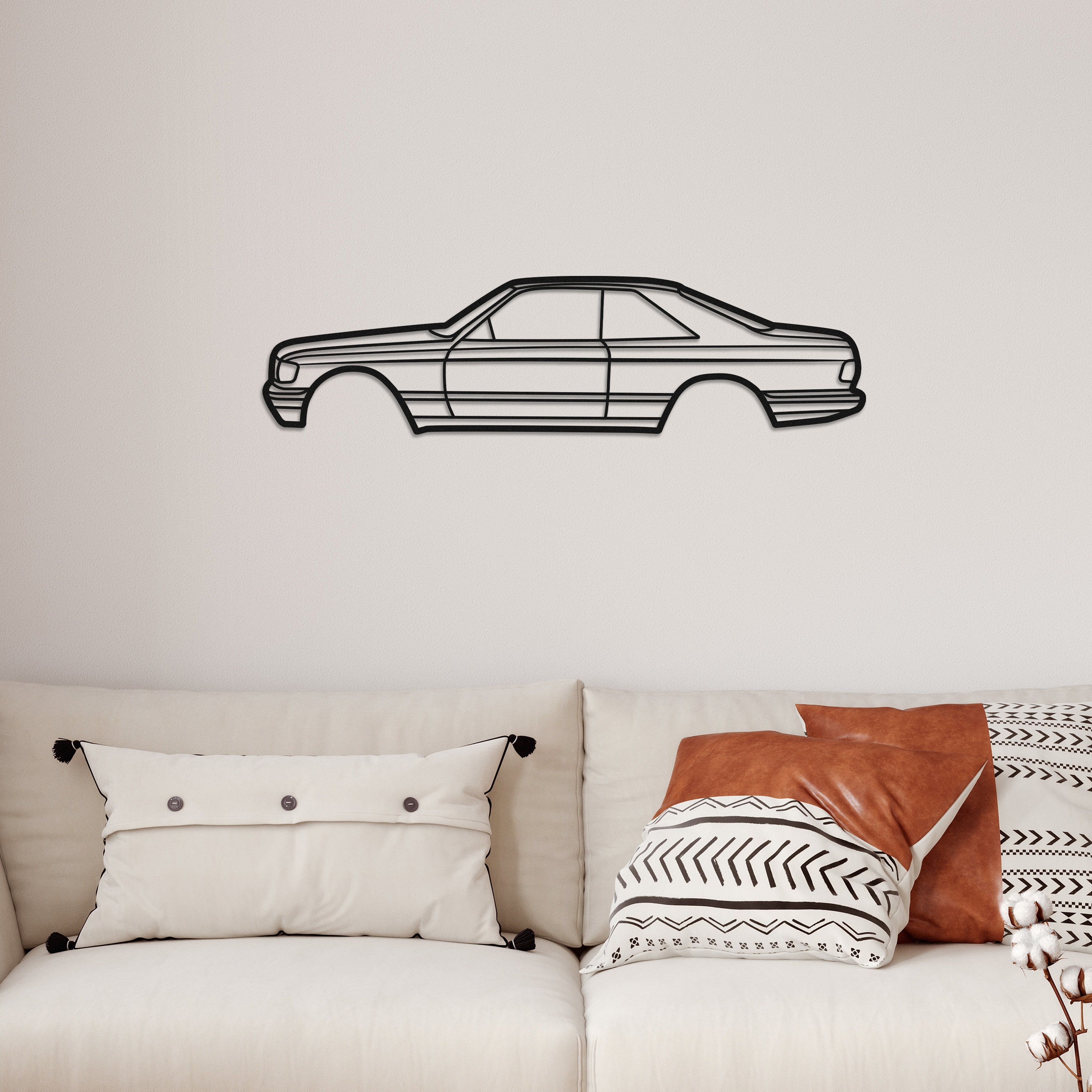 Mercedes Benz 500 Sec Silhouette Metal Wall Art, Metal Wall Car Decor ...