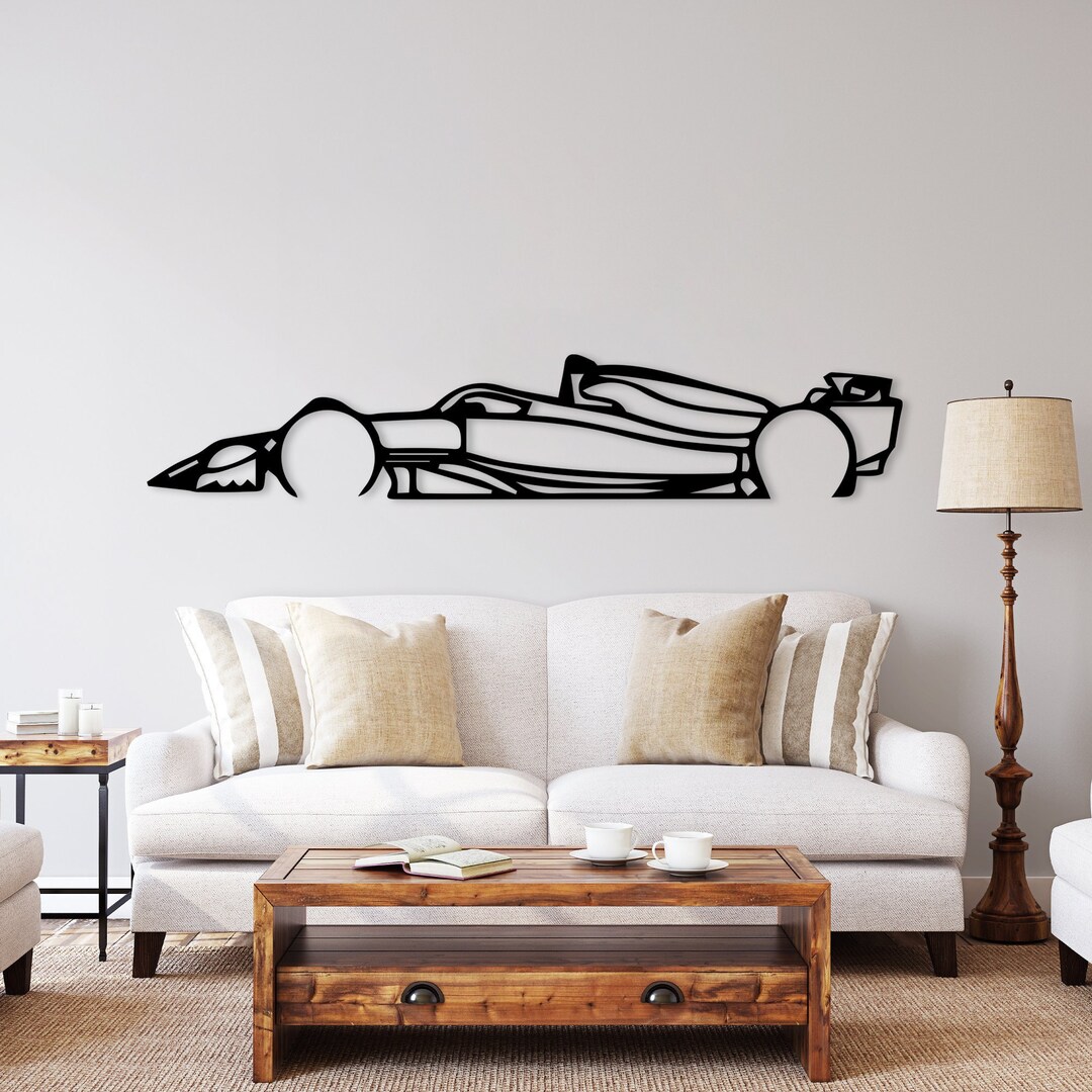 Formula 1 Metal Wall Art Silhouette, F1 Wall Car Decor, Garage Sign ...