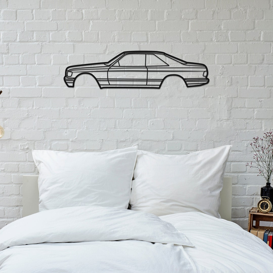 Mercedes Benz 500 Sec Silhouette Metal Wall Art, Metal Wall Car Decor ...