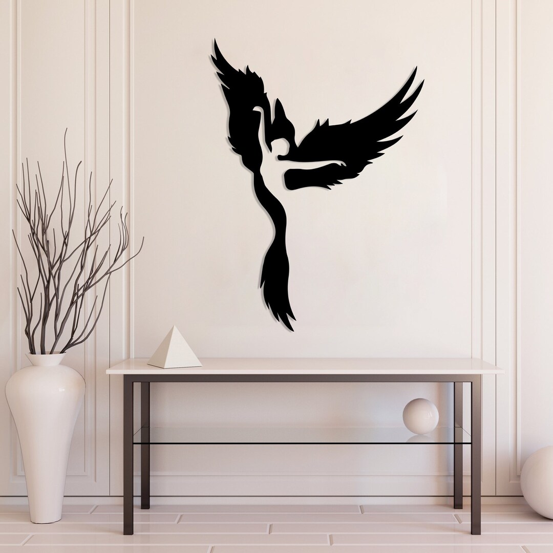Raven and Woman Metal Wall Decor, Dancing Ballerina Wall Art, Wall ...