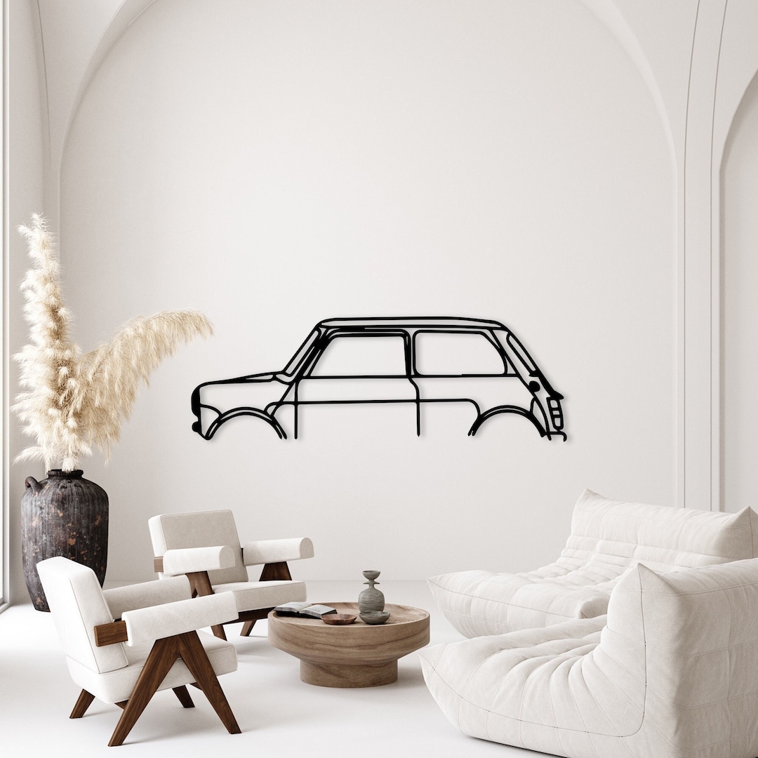 Car Metal Wall Art, Mini Cooper Silhouette, Auto Wall Cars Decor, Gift ...