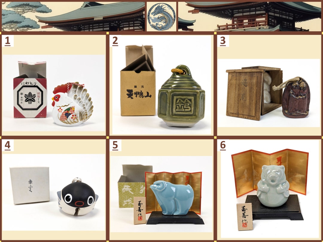 Cute Japanese Clay Bells, Dolls, Figurines: Handmade Japanese Folk Art ...