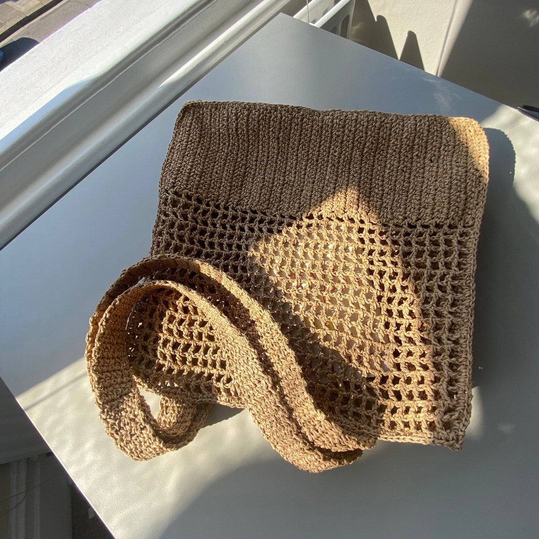 Crocheted Tote Bag | Recycled Paper Yarn | Sustainable Fashion ...