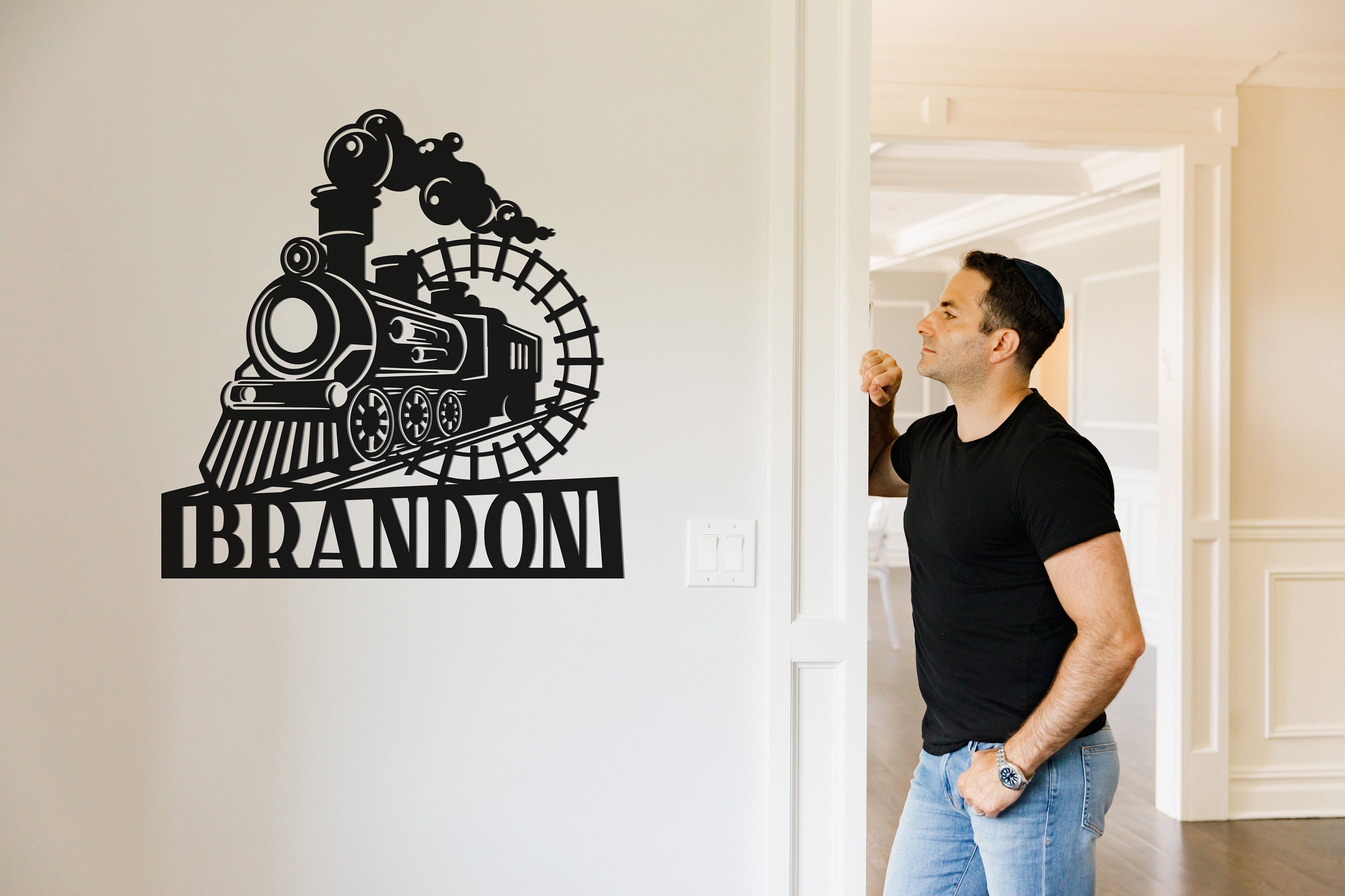 Personalized Train Metal Sign Metal Wall Decor Custom Train Sign ...