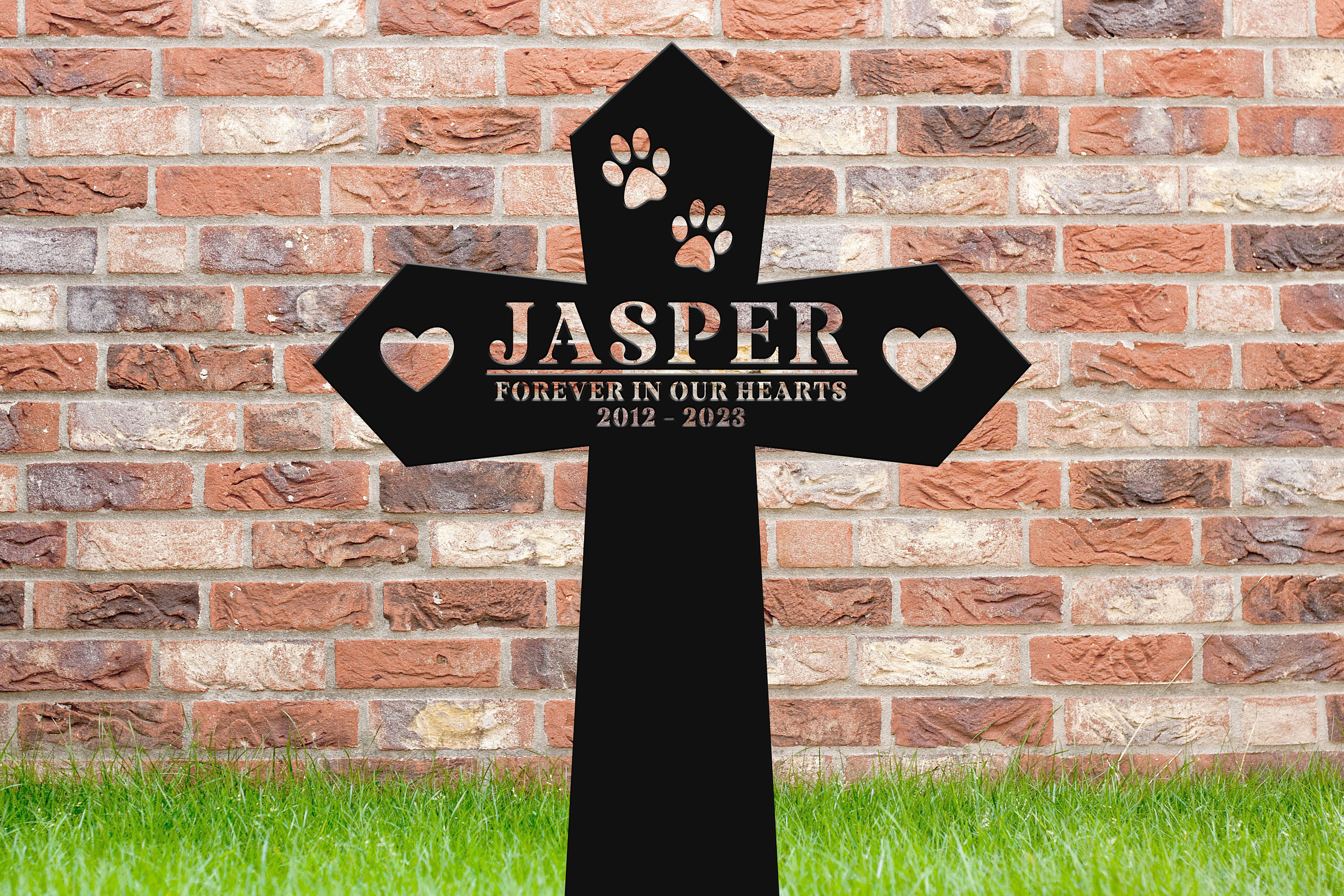 Pet Grave Marker, Metal Pets Memorial Stake, Dog Memorial Cross, Cat ...