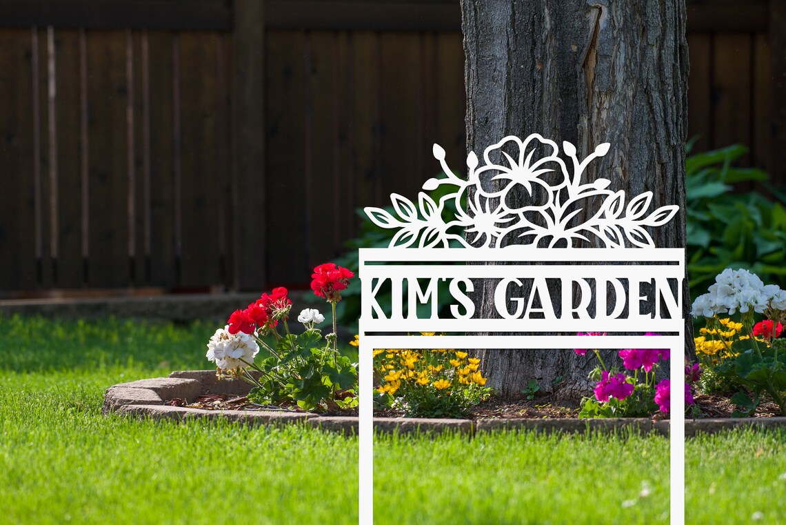 Custom Metal Garden Sign Metal Garden Stake Sign - Etsy