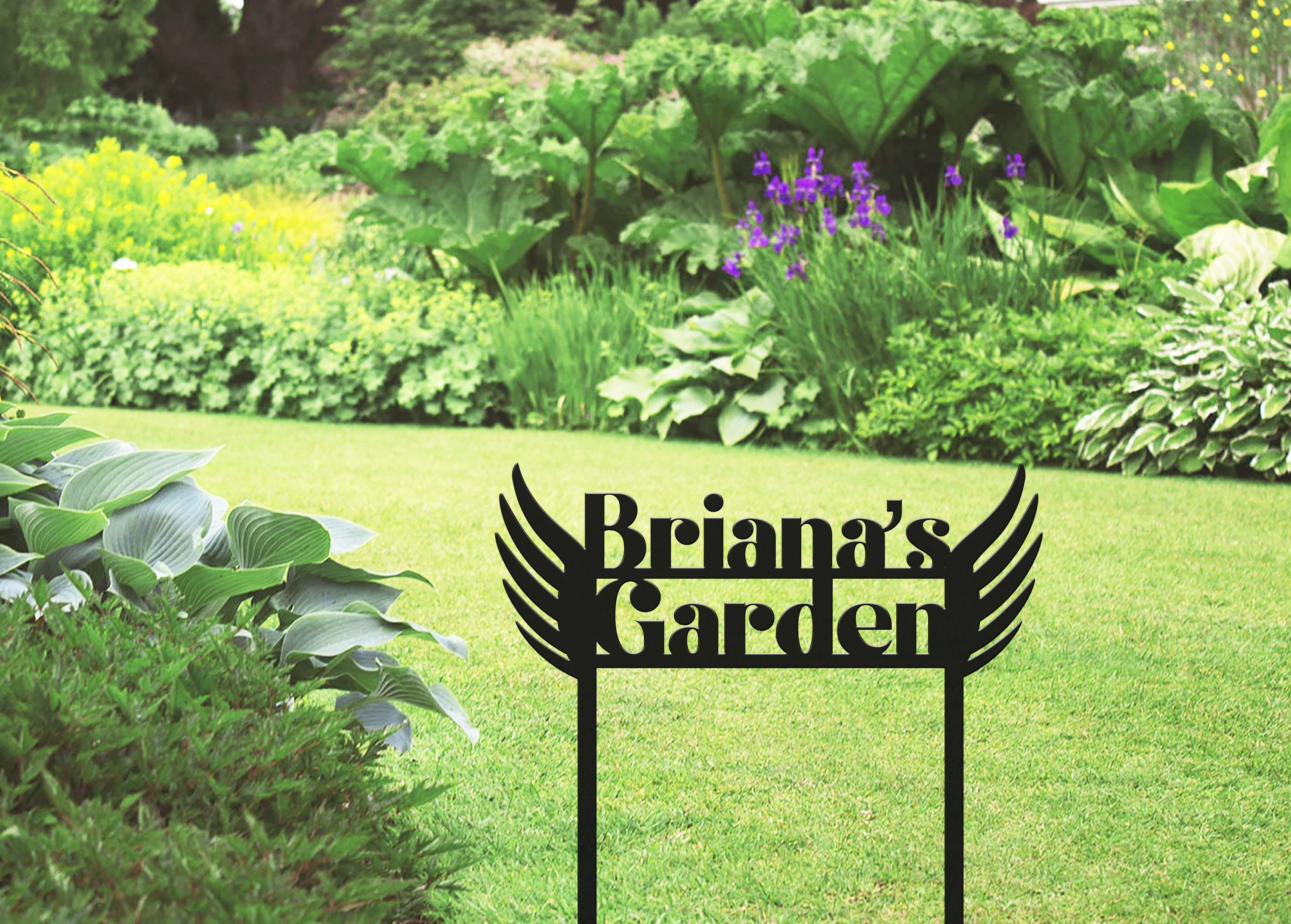 Personalized Yard Sign Stake,custom Metal Name Sign With Wings, Metal ...