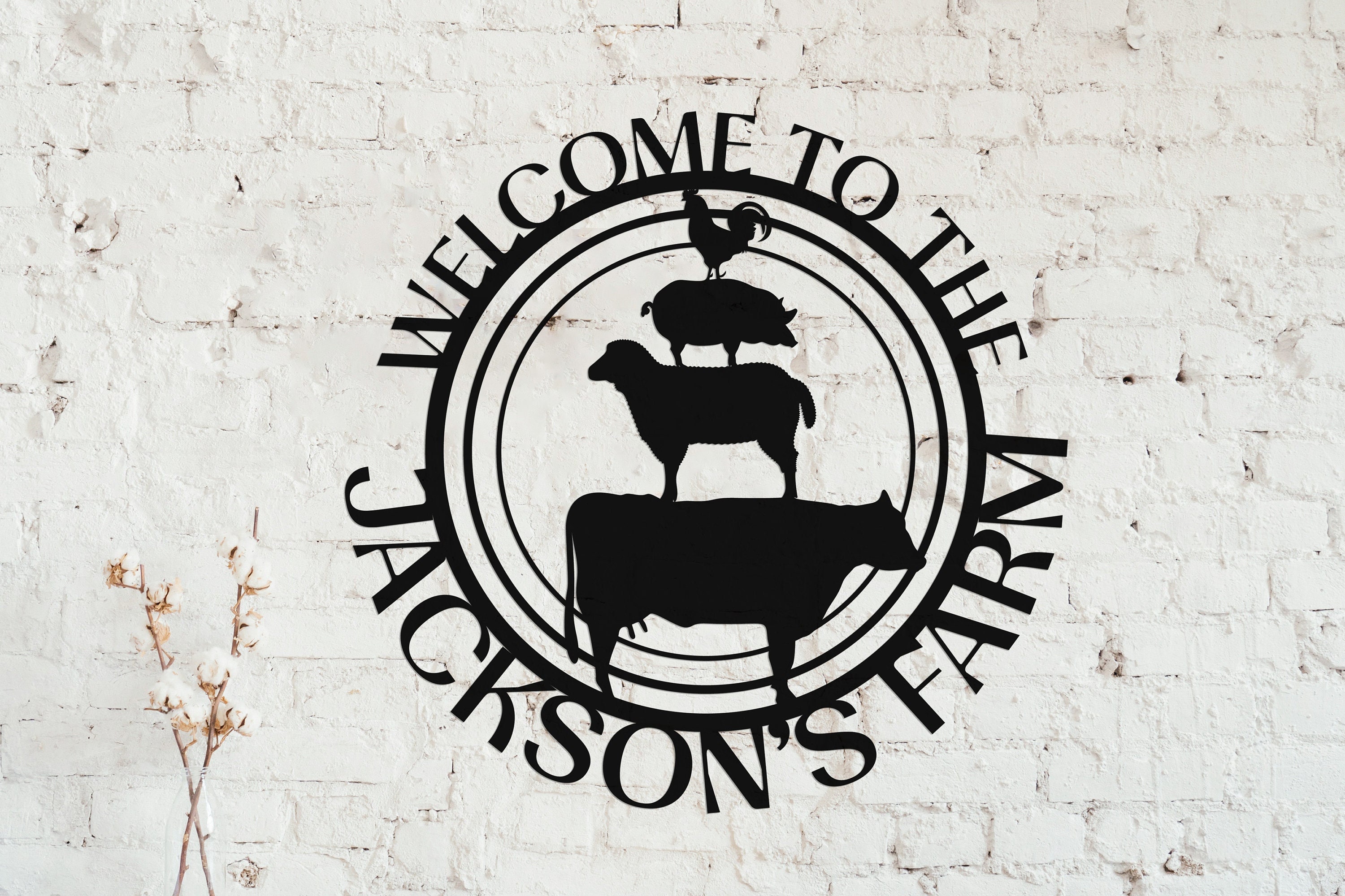 Personalized Metal Farm Sign, Farmhouse Decor, Metal Farm Sign for ...