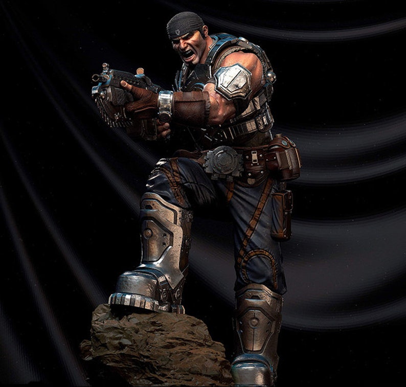 Game War Machine Marcus Battle Modeling Statue 3D Printed Model Drawing ...