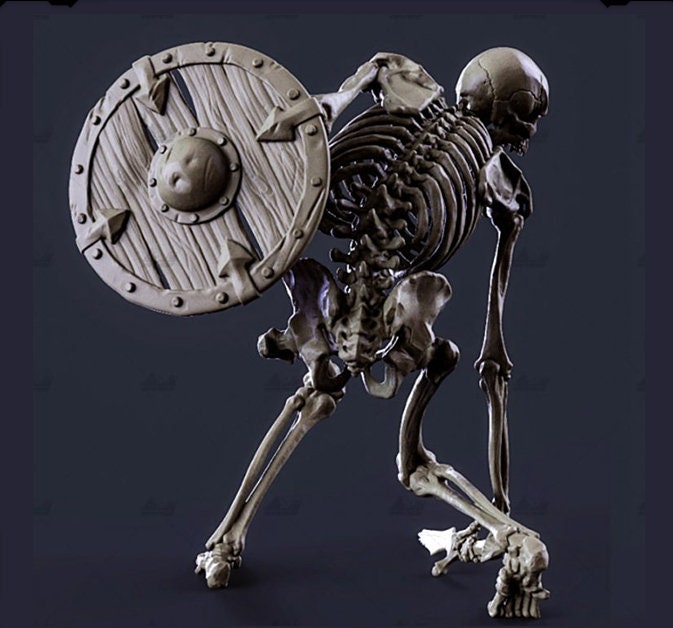 3 Different Posture Modeling Skeleton Warrior Figure 3D Printing Model ...