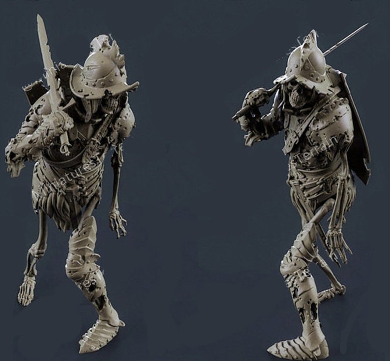 3 Different Posture Modeling Skeleton Warrior Figure 3D Printing Model ...