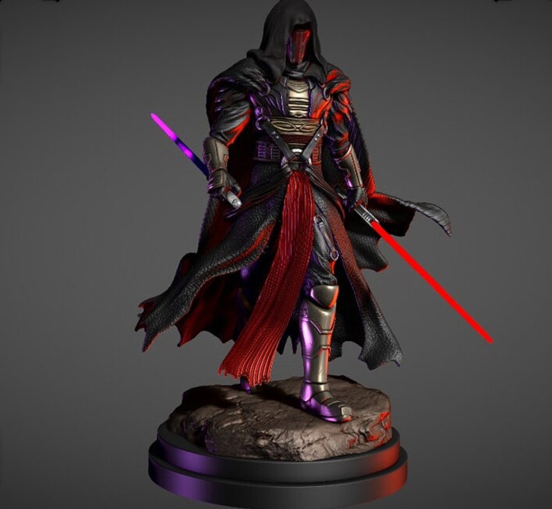 Star Wars Jedi Knight Darth Raven Figure 3D Printed Model Drawing White ...