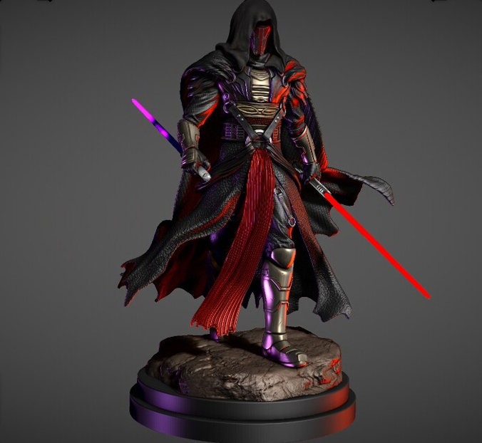 Star Wars Jedi Knight Darth Raven Figure 3D Printed Model Drawing White ...