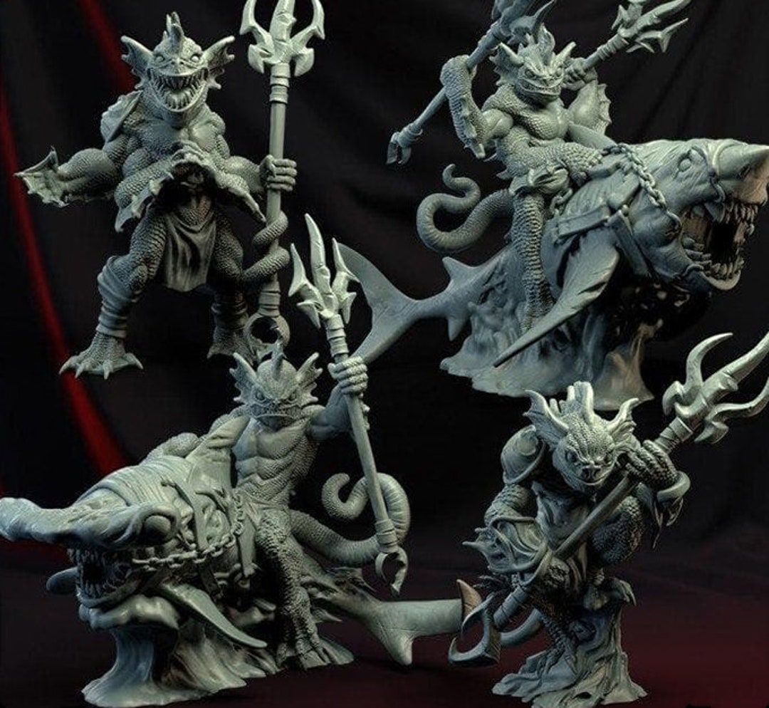 Sea Animals, Humanoid Monsters Collection Figures, 3D Printed Model ...