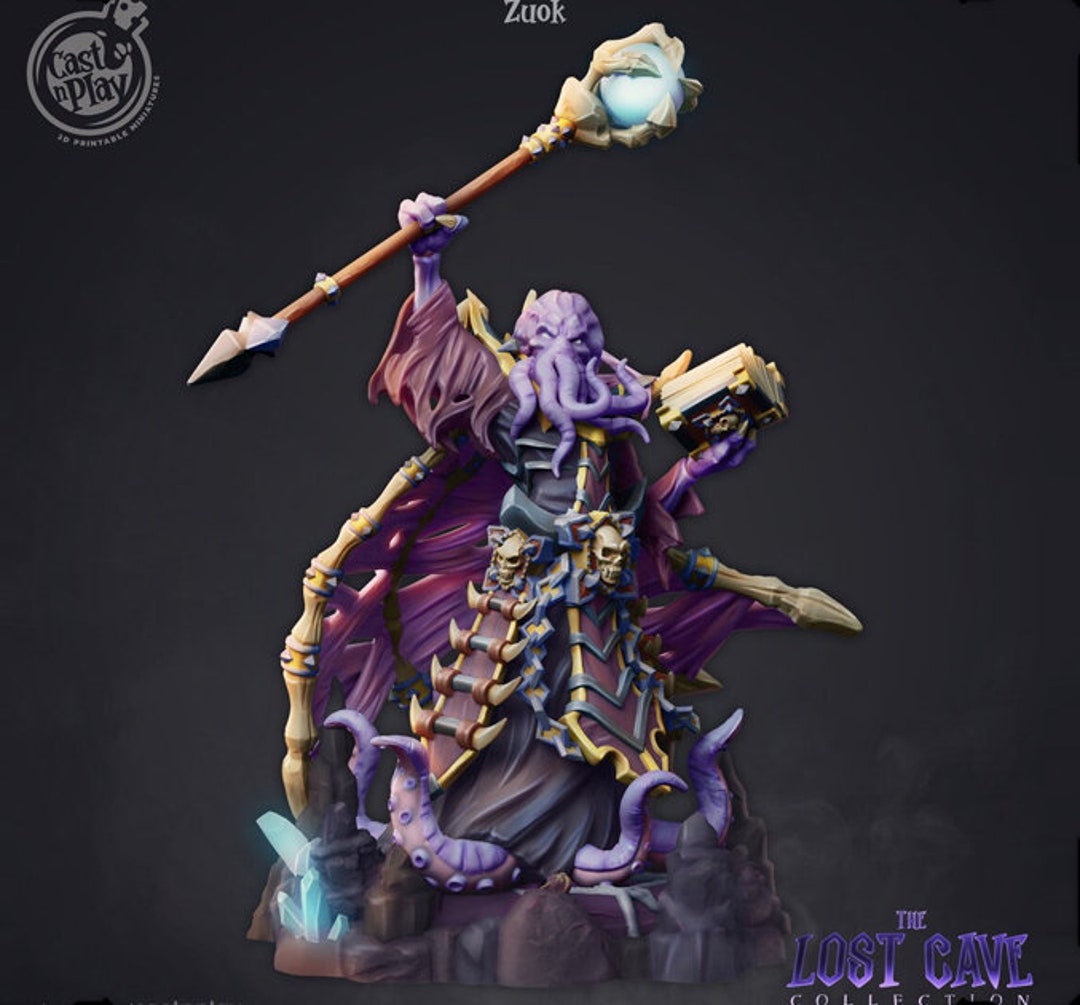 Warhammer 3rd Party Humanoid Monster Octopus Wizard Zouk 3D Printed ...