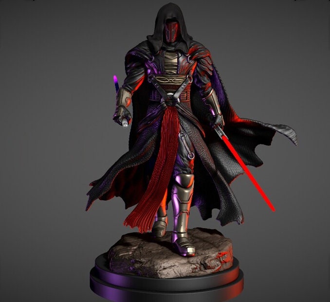 Star Wars Jedi Knight Darth Raven Figure 3D Printed Model Drawing White ...