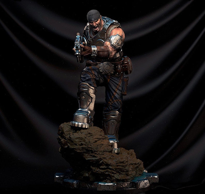 Game War Machine Marcus Battle Modeling Statue 3D Printed Model Drawing ...