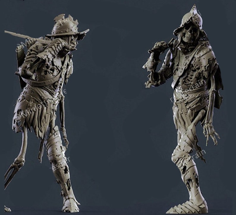 3 Different Posture Modeling Skeleton Warrior Figure 3D Printing Model ...