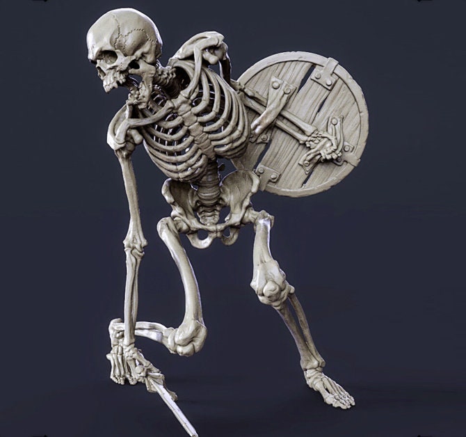 3 Different Posture Modeling Skeleton Warrior Figure 3D Printing Model ...