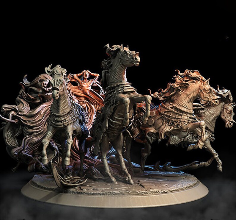 Undead War Horse Galloping Scene Model Figure 3D Printed Model - Etsy