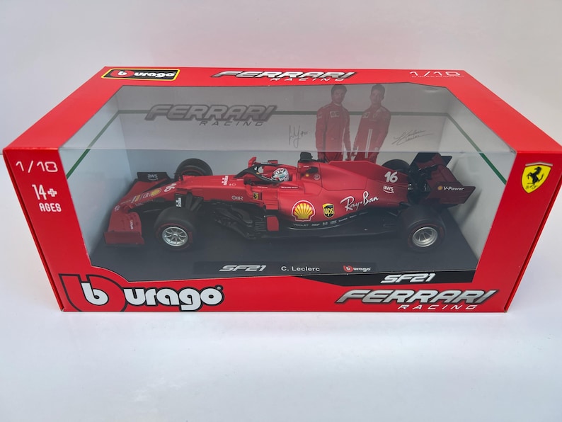 Ferrari SF21 2021 C. Leclerc 1:18 Bburago 1/18 Burago - Etsy