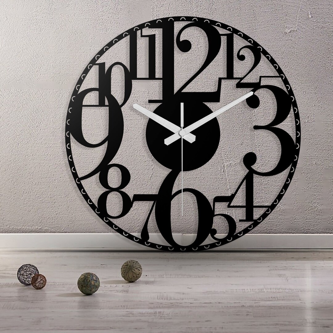 Extra Large Latin Numeral Unique Modern Metal Wall Clock, Home and ...