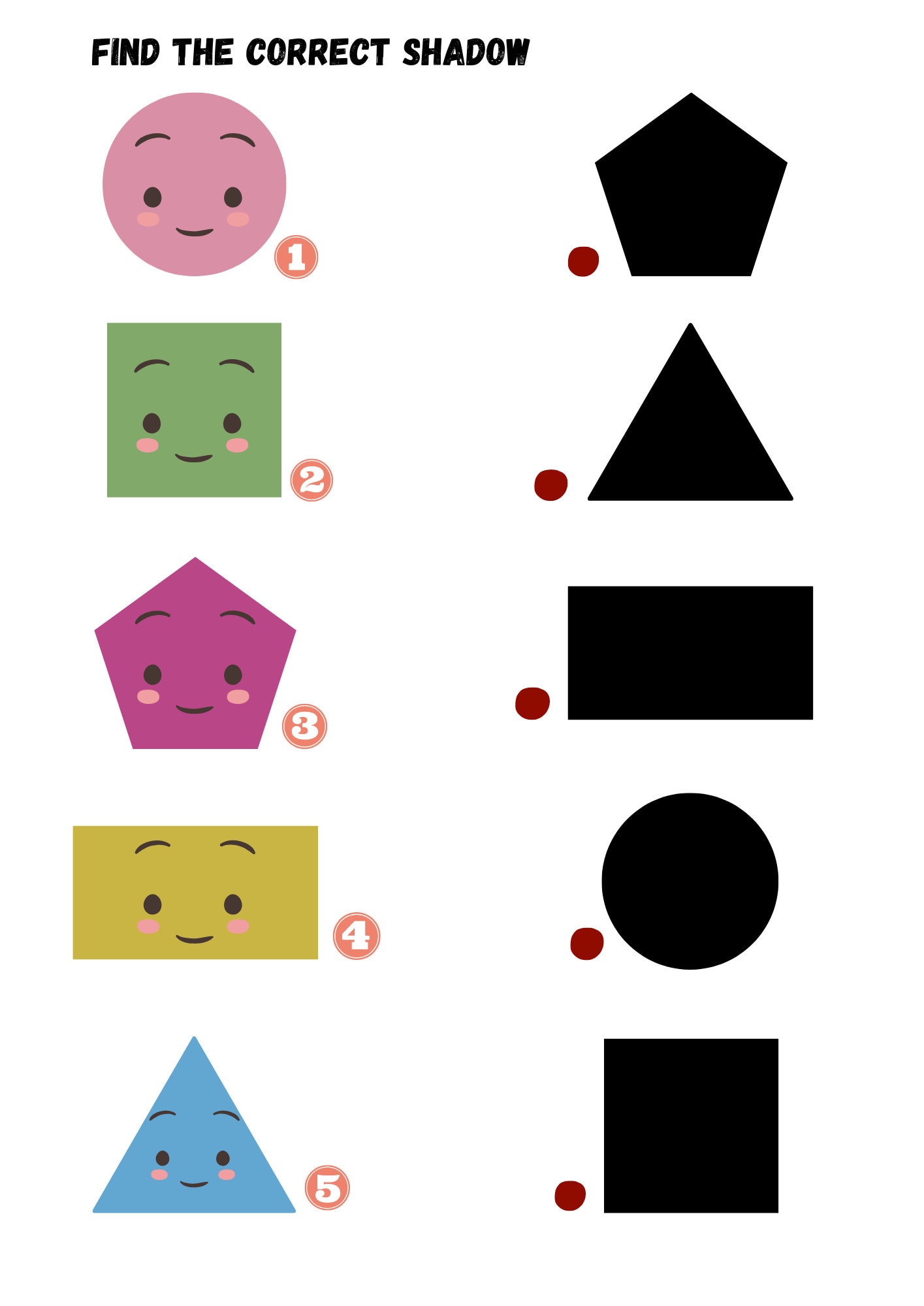 Shapes Poster, Shapes Printable Activity Pages for Toddlers, Shapes ...
