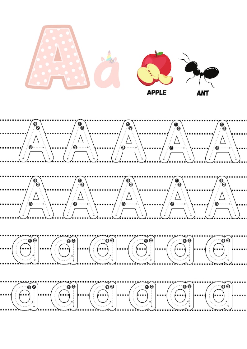 ABC Tracing Worksheets for Preschooler, Alphabet Tracing Pages for Kids ...