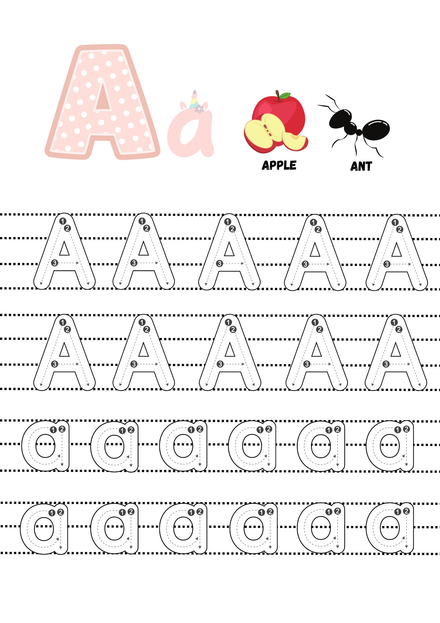 ABC Tracing Worksheets for Preschooler, Alphabet Tracing Pages for Kids ...