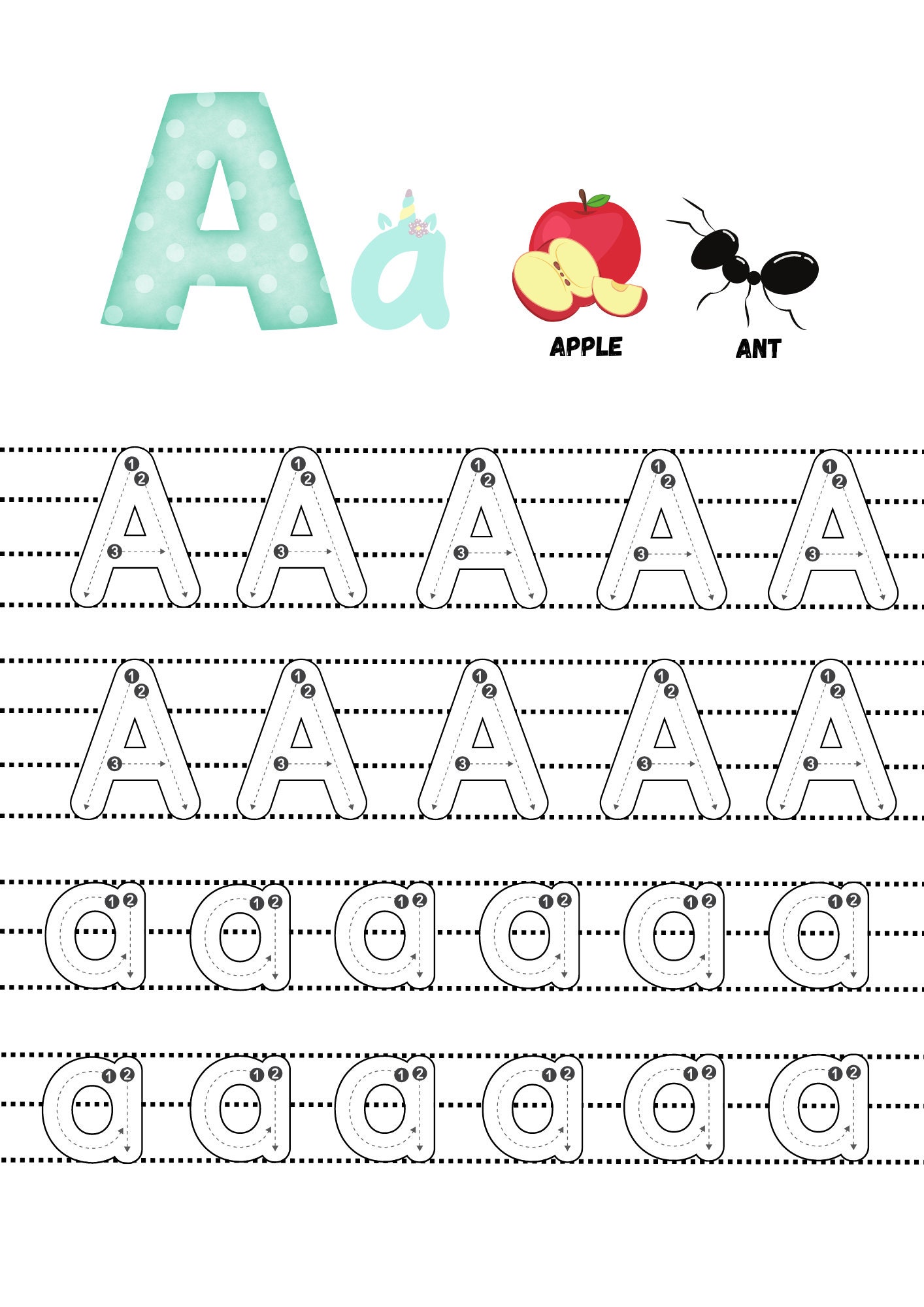 A-Z Letter Tracing Worksheets for Preschooler, Printable Alphabet ...