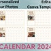 Personalized Calendar 2024, Printable and Editable Calendar 2024 ...