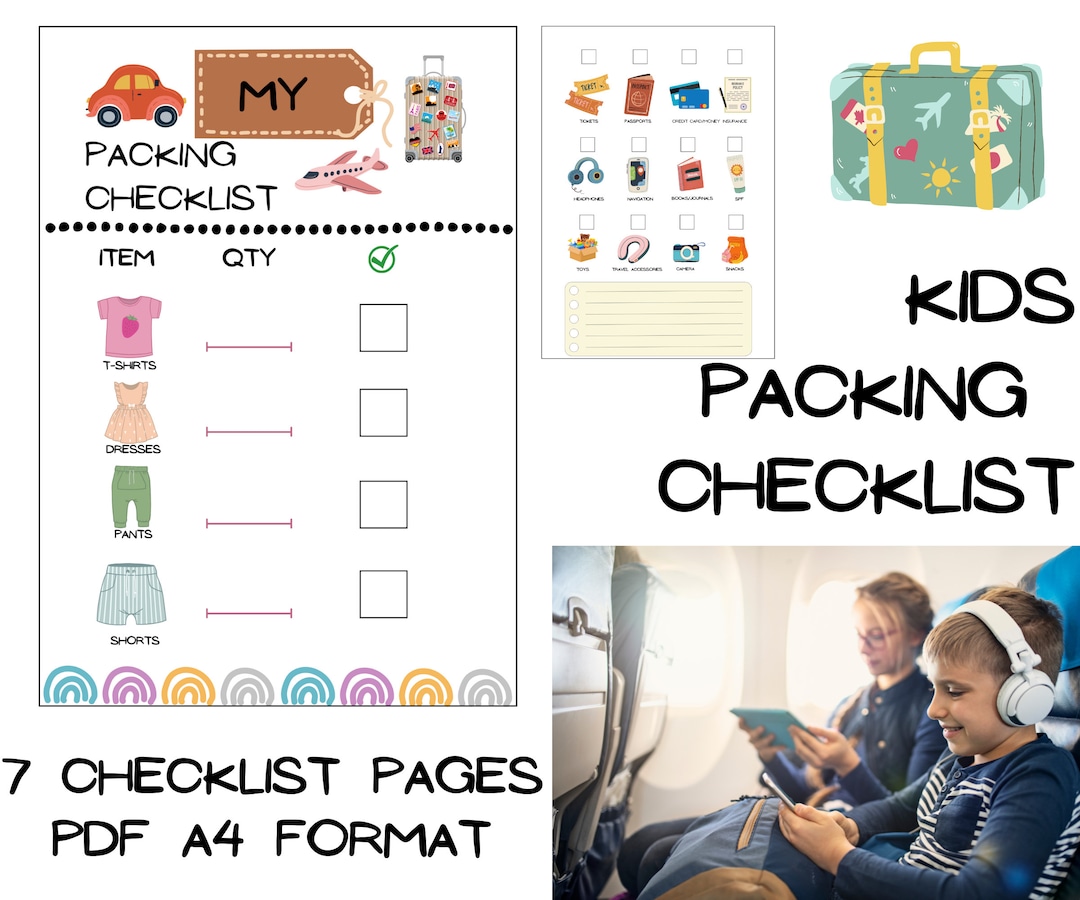 Kids Packing Checklist, Vacation Packing List, Kids Travel Packing List ...
