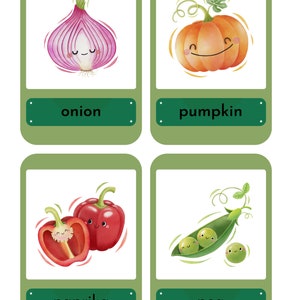 Fruits and Vegetables Flashcards for Toddlers, Printable Vegetables ...
