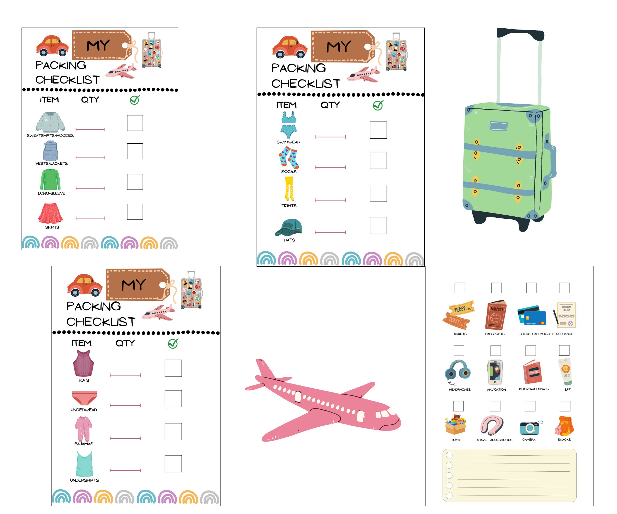 Travel Packing List, Vacation Packing Checklist for Kids, Packing ...