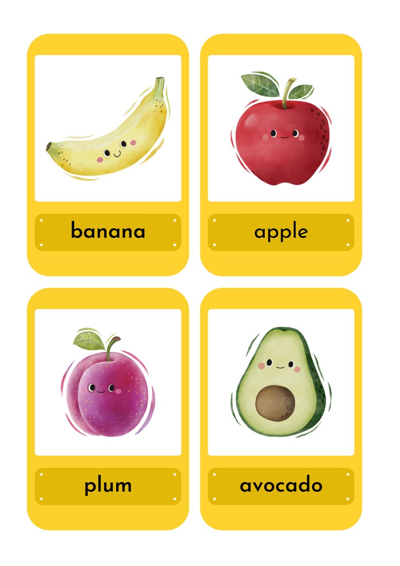 Fruits and Vegetables Flashcards for Toddlers, Printable Vegetables ...