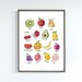 Fruits Educational Poster for Kids, Fruits Print for Kindergarten Decor ...