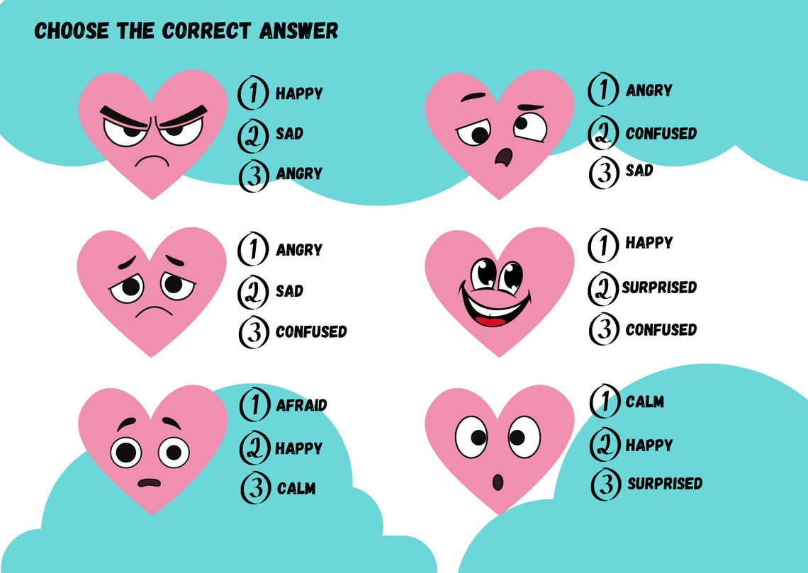 Emotions Learning for Kids, Printable Feelings Pages for Kids, Emotions ...