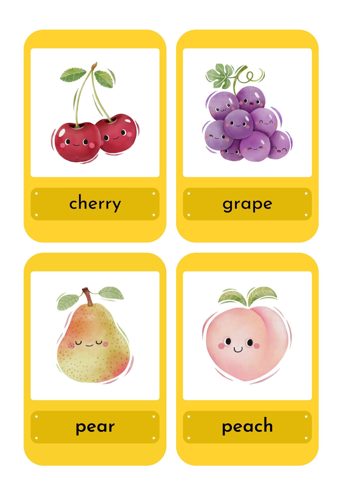 Fruits and Vegetables Flashcards for Toddlers, Printable Vegetables ...