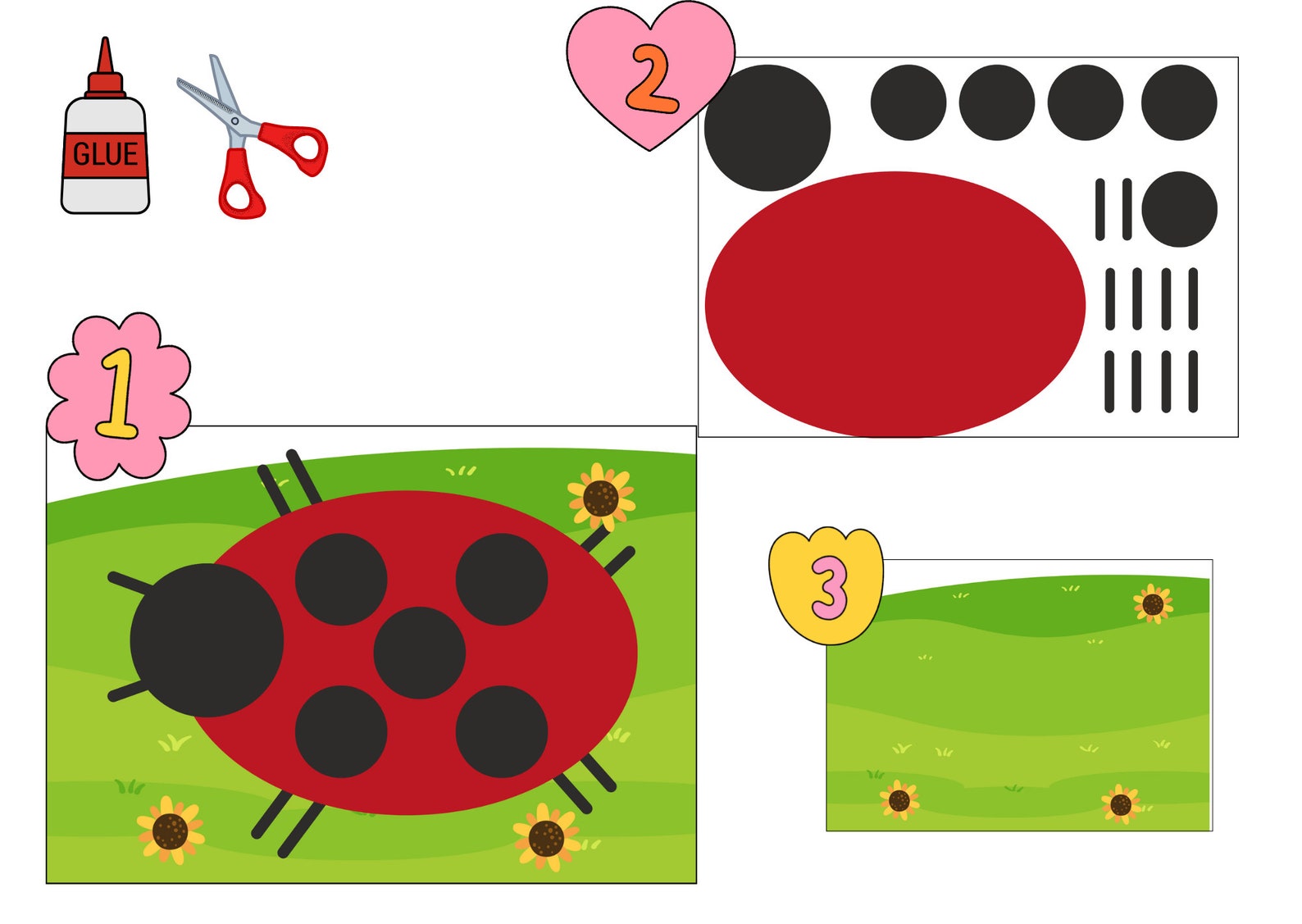 Cut and Glue Printable Sheets for Toddlers, Cut and Glue Activity PDF ...